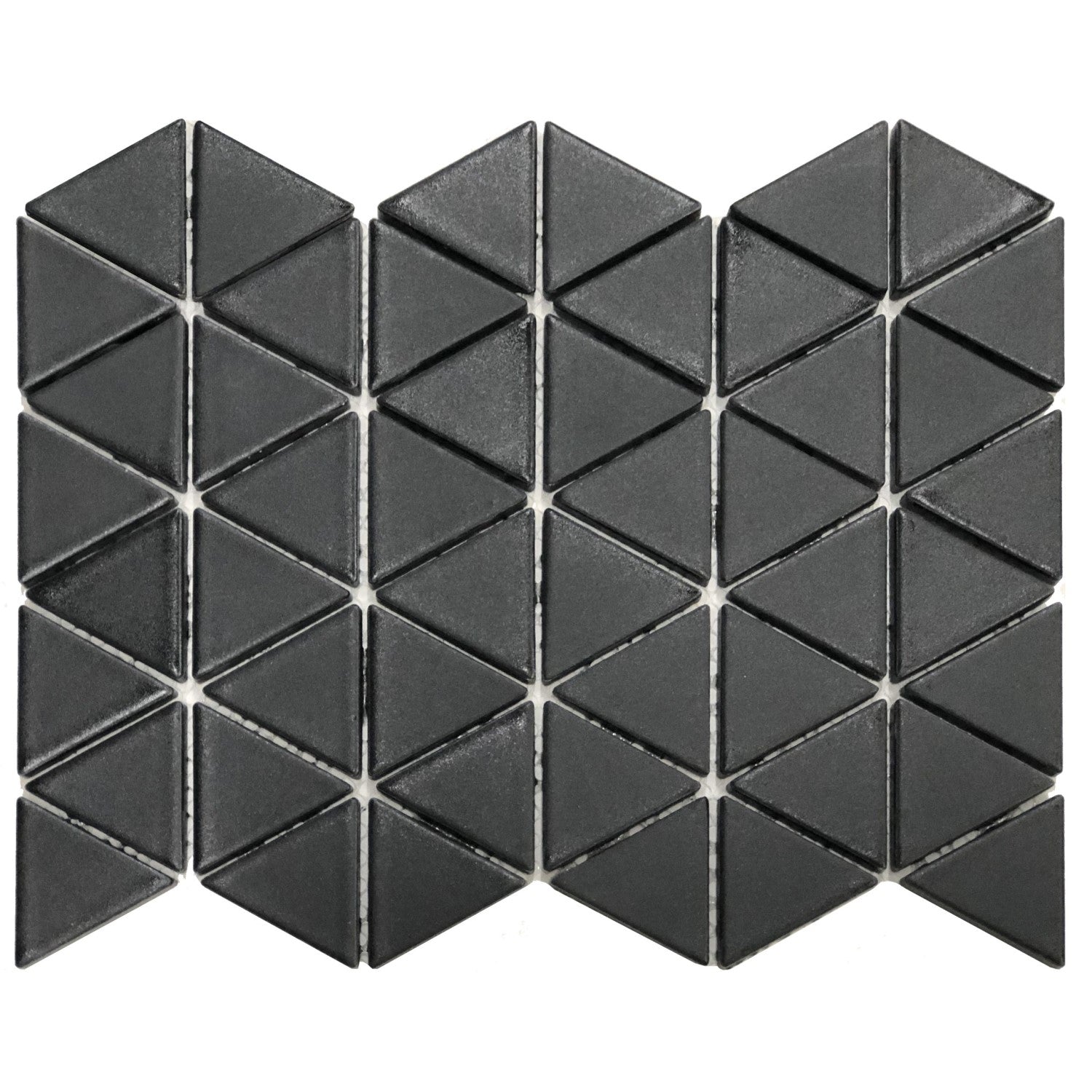 Home › Arleta Matte Black Ceramic Triangle Mosaic Tile