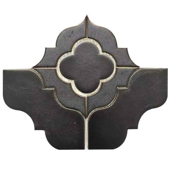 dark-brown-porcelain-clover-quatrefoil-mosaic-tile-6-x-114-glazed ...