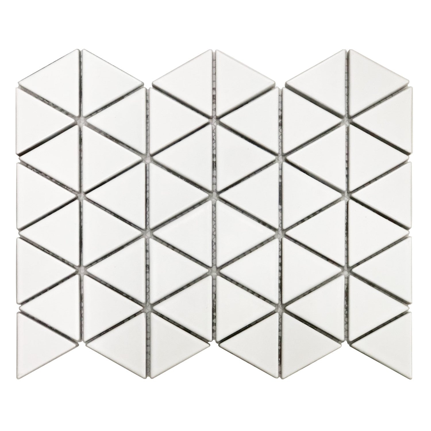 Home › Arleta Matte White Ceramic Triangle Mosaic Tile
