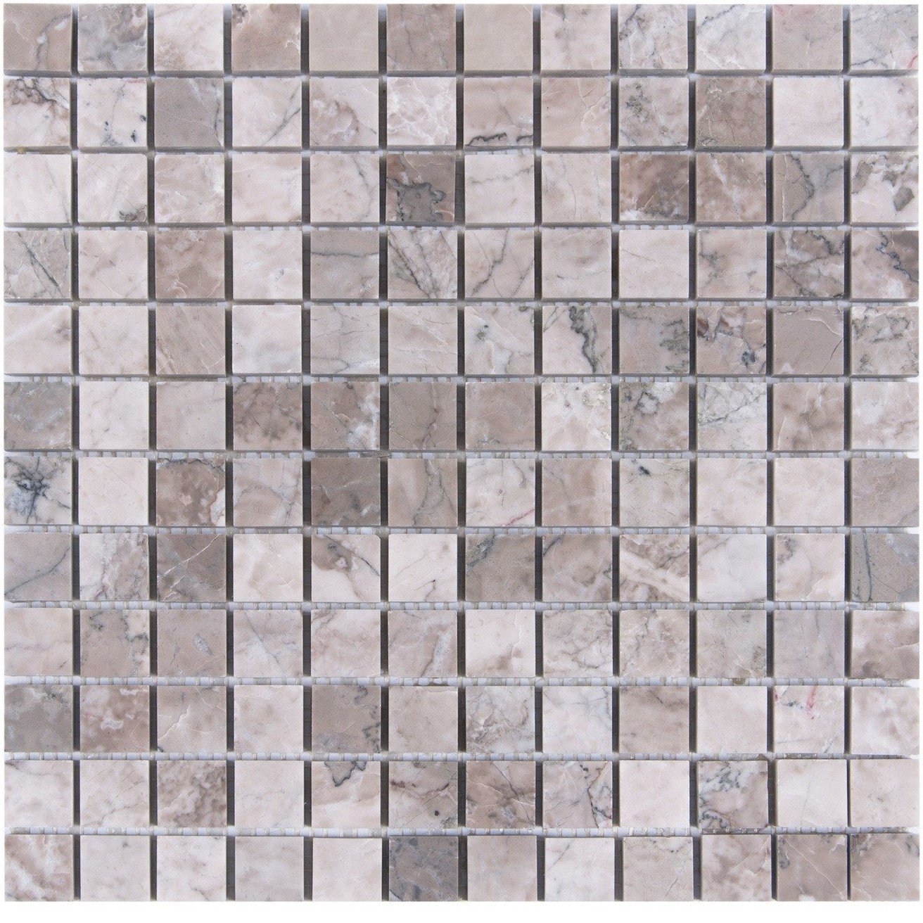 Home › Cloud Marble Mosaic Tile in 1" Squares - Polished