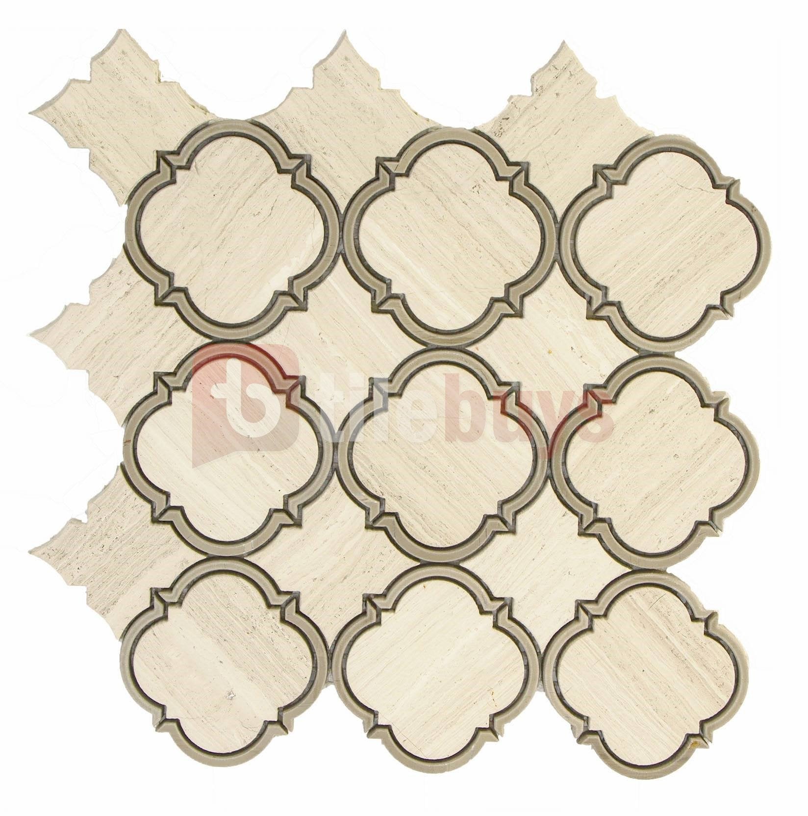 Silver Oak and Athens Grey Marble Waterjet Mosaic Tile in Moroccan ...