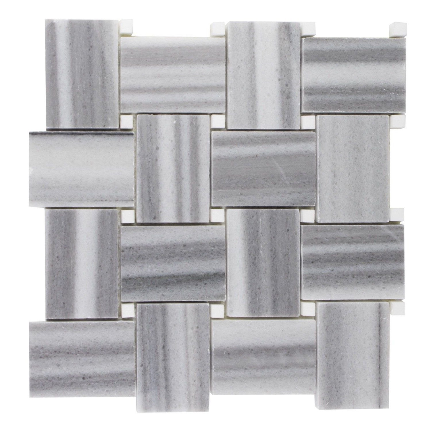 Zebra Marble Mosaic Tile - Basketweave - Polished