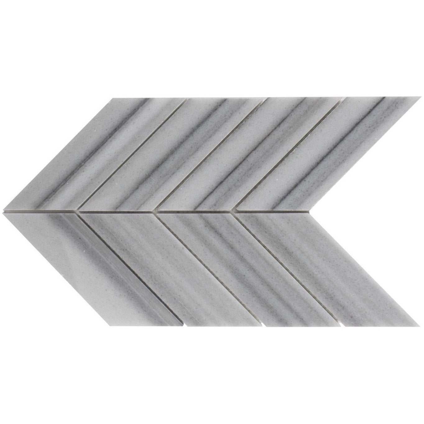 Home › Zebra Marble Mosaic Tile - Chevron - Polished
