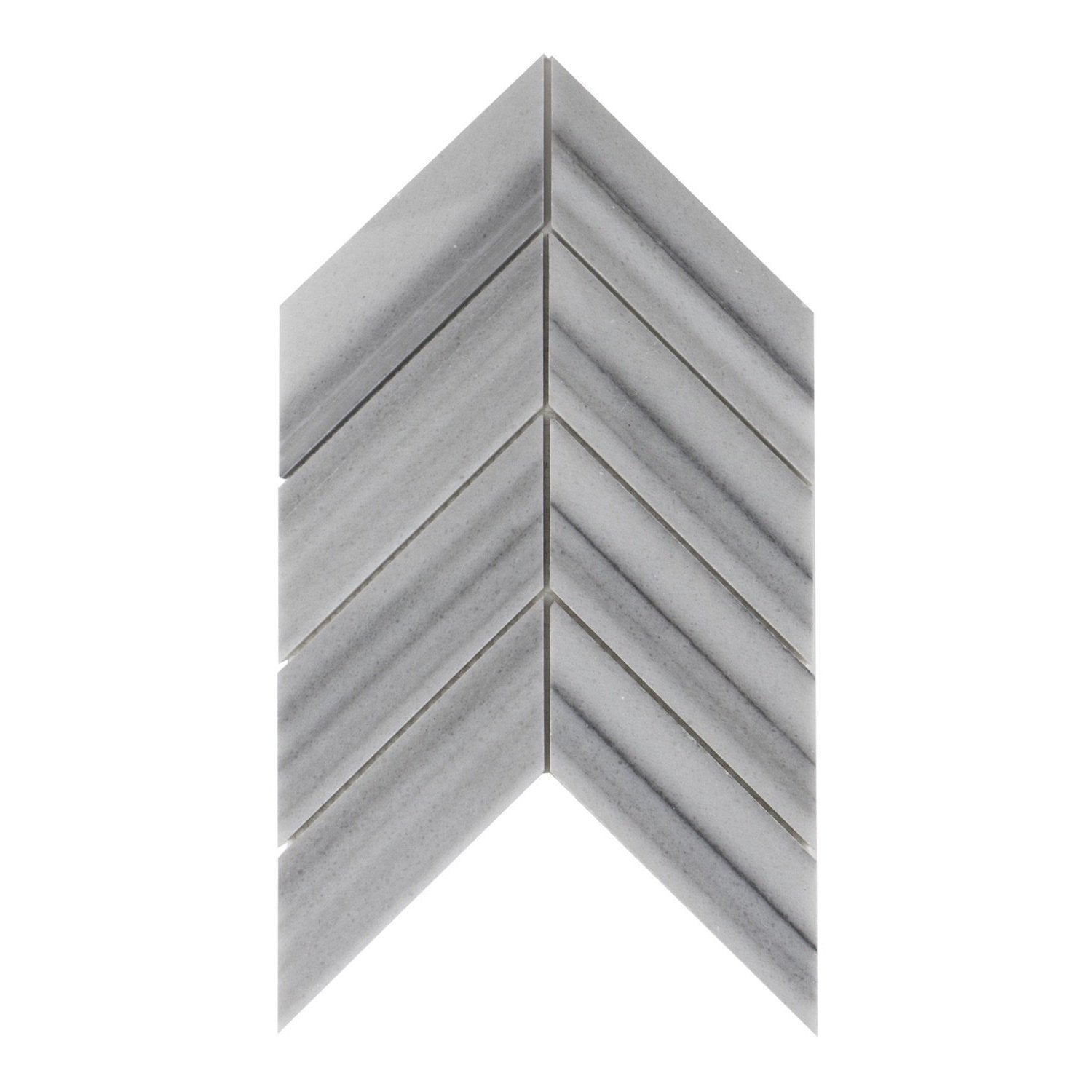 Zebra Marble Mosaic Tile - Chevron - Polished